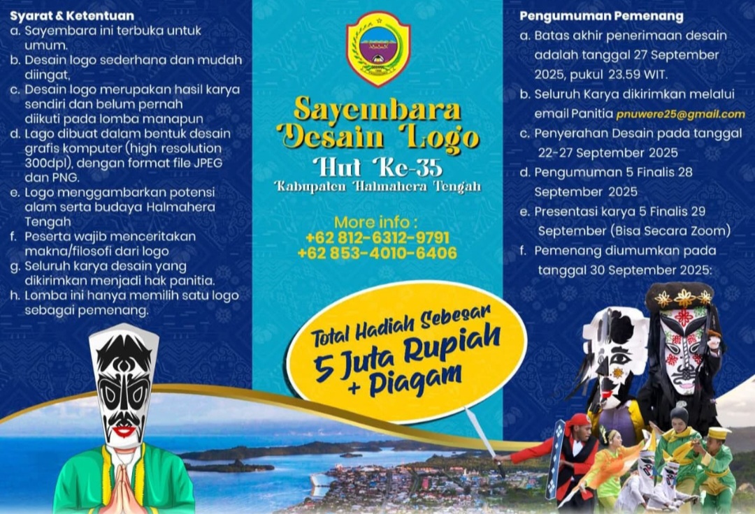 Pemkab Halteng Gelar Sayembara Desain Logo HUT ke-35, Total Hadiah Rp5 ...
